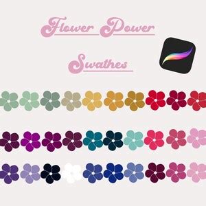 Procreate Color Swatches Flower Power Color Swatches Instant Download Procreate Palette For