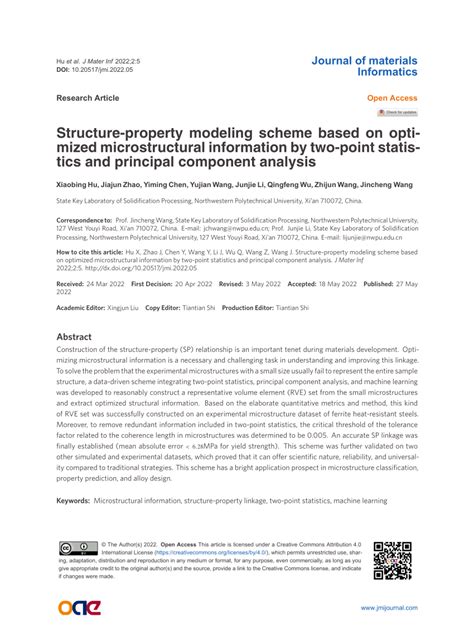 Pdf Structure Property Modeling Scheme Based On Optimized Microstructural Information By Two