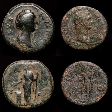 Roman Empire Lot comprising 2 Æ coins Diva Faustina Catawiki
