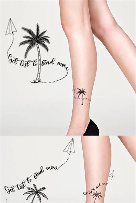 Get Lost To Find More Custom Tattoo Design Summer Palmtree Travel
