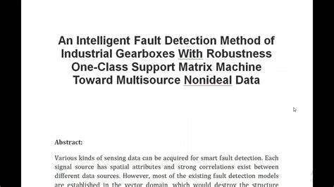 An Intelligent Fault Detection Method Of Industrial Gearboxes With