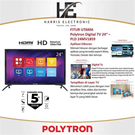 Jual Polytron Elektronik Led Smart Tv 24 Inch Pld 24cv1859 Digital