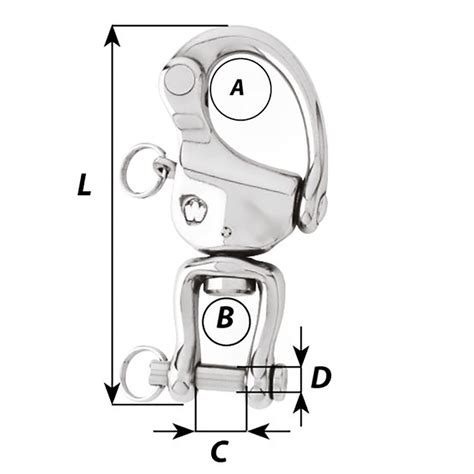Wichard Hr Snap Shackle With Clevis Pin Swivel 120mm Length 42332 02478