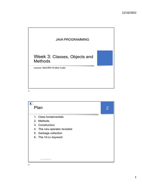 03 Classes Objects Methods Pdf Method Computer Programming