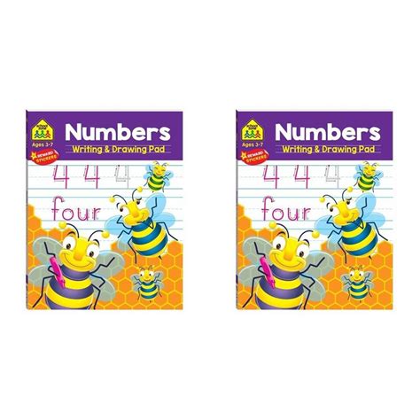 2x School Zone Numbers Writing And Drawing Excersise Pad Educational