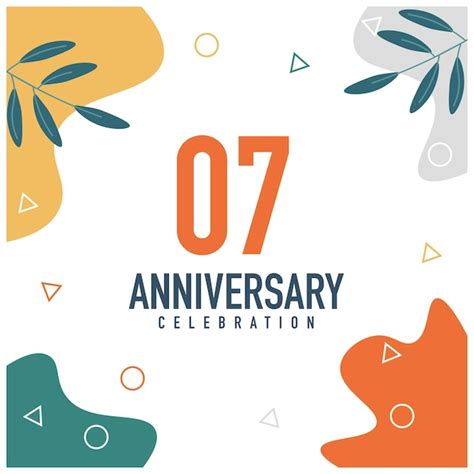 Plantilla De Logotipo De Aniversario De 07 Años Vector De Tarjetas