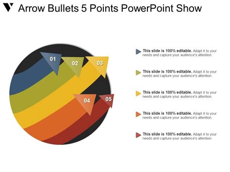 Arrow Bullets 5 Points Powerpoint Show Presentation Graphics