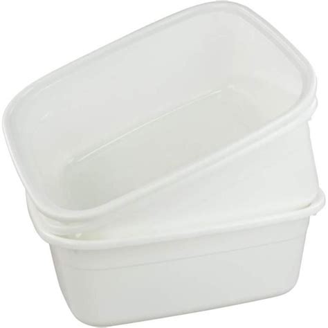 Bassine Rectangulaire Grande Bassine En Plastique Blanc Pack De 3