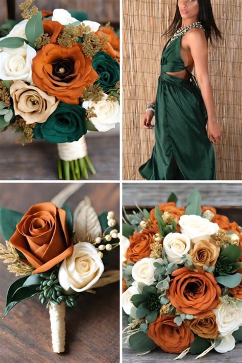 Burnt Orange And Green Wedding Color Ideas With Gold Accents