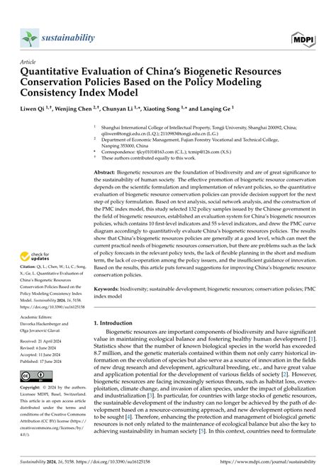 pdf quantitative evaluation of china s biogenetic resources conservation policies based on the
