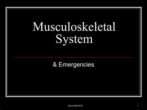 Musculoskeletal System Ppt