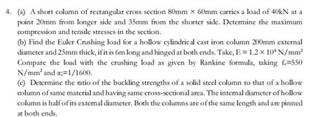 A A Short Column Of Rectangular Cross Section 80 Mathrm Mm Times 60