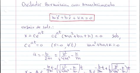 Tópicos De Física Moderna Movimento De Um Oscilador Amortecido