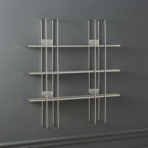 Steel Wall Shelf With Grid Design