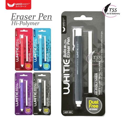 Unicorn Auto Pencil Eraser Pen With Refill Uep 100 Random Color