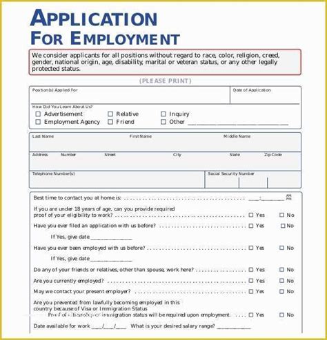 App Templates Free Of 21 Employment Application Templates Pdf Doc