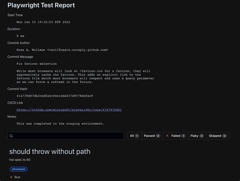 Feature Html Report Commit Context Headersidebar · Issue 11318 · Microsoftplaywright · Github