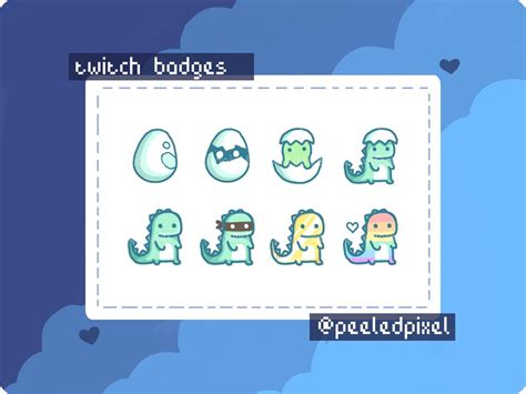 Dinosaur Badges For Twitch Youtube Discord Bit Badges Twitch Sub