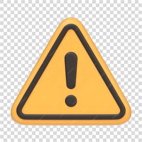 Premium Psd Caution Sign With A Black Exclamation Mark Inside A
