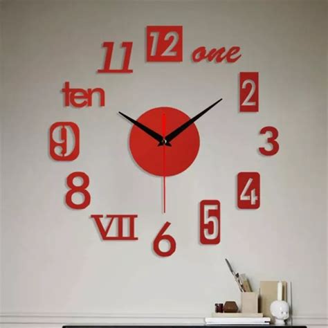 OROLOGIO DA PARETE Fai Da Te Moderno Orologio Da Parete 3D