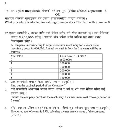 Neb Class 12 Finance Model Question 2081 2082