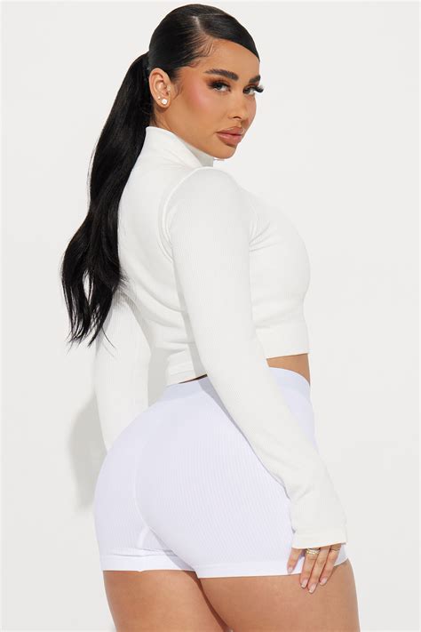 Effortless Ribbed Jacket White Fashion Nova