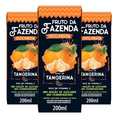 Kit 3 Sucos Fruto Da Fazenda 100 Tangerina Superbom 200ml Mercadolivre