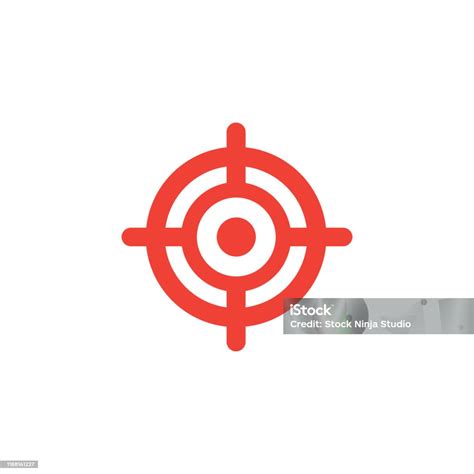 白い背景に赤いアイコンをターゲットにします赤フラット スタイル ベクターイラスト アイコンのベクターアート素材や画像を多数ご用意