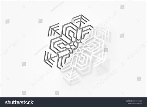 Carved Paper Snowflake Folded Half Bent Stock Illustration 1215036628