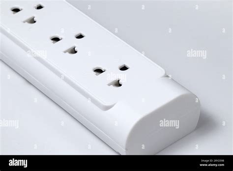 Closeup Of Electrical Power Strip Or Extension Block On White