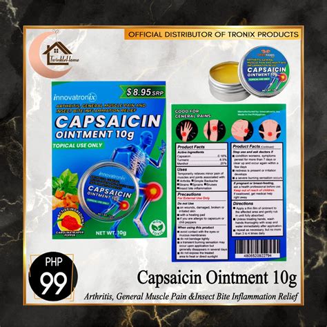 Twinklehome Capsaicin Ointment 10g All Natural Pain Relief Ointment