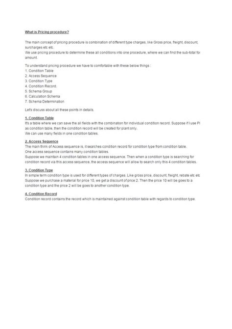 Pricing Procedurepricing Procedure Sam Pp Pdf