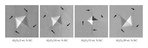 Sem Micrographs Of Radial Cracks Produced By Vickers Indentation In Download Scientific Diagram