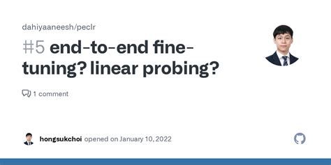 End To End Fine Tuning Linear Probing Issue Dahiyaaneesh Peclr GitHub