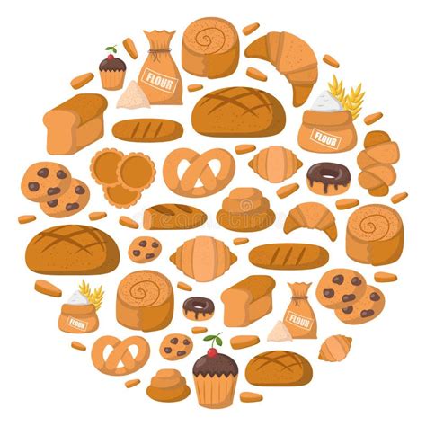 Vector Cartoon Pastry Bakery Shop Stock Vector Illustration Of