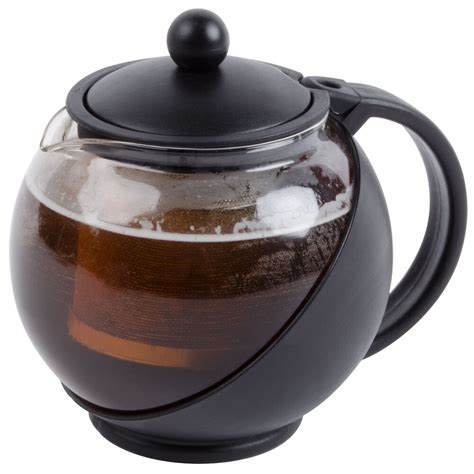 25 Oz Tempered Glass Tea Pot Infuser With Stainless Steel Basket
