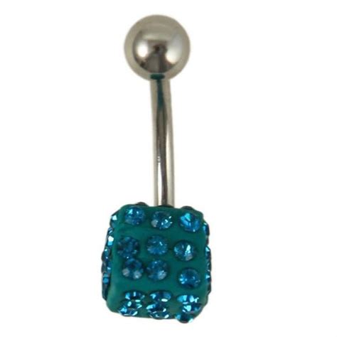 Buy Assorted Crystal Cube Navel Bars Stand £1 Each Online Jewellery
