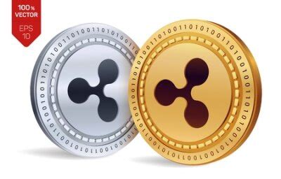 Ripple 3d isométricas moedas físicas moeda digital criptomoeda