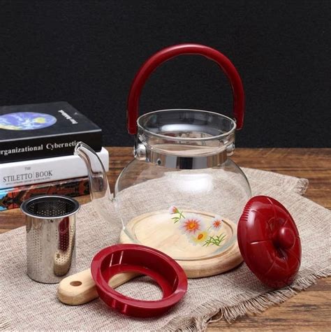 Glass Tea Pot With Removable Stainless Steel Infuser Hampershub