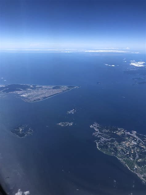 あいさわ一郎 on Twitter 23日空路岡山から東京に移動何処だか分かりますよね知多半島と渥美半島伊勢湾あたりは快晴夏の太陽