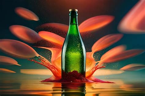 Premium Photo Colorful Flavored Bottle Of Exotic Beverage Drink