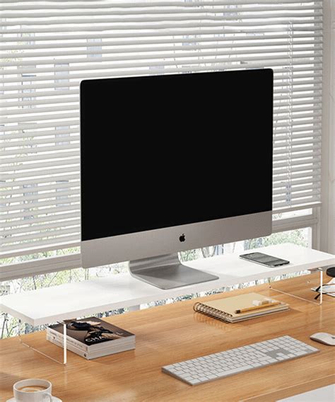 특가아크릴 화이트 모니터 받침대 높이조절 키보드 마우스 수납 책상 정리 거북목 보호 모니터거치대 사무실 데스크 책상꾸미기 바른자세 모니터받침 에이블리