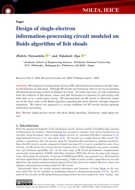 Pdf Design Of Single Electron Information Processing Circuit Modeled
