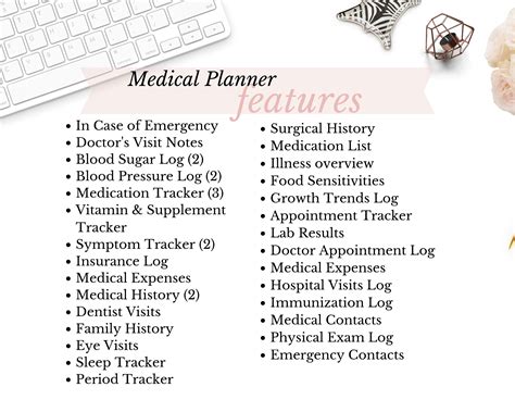 Medical Planner Printable Medical Planner Book Medical Binder Health
