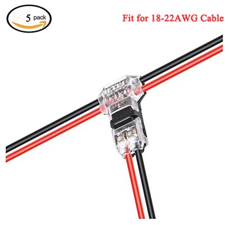 Wire Connectors 10pcs 2 Pin 2 Way Low Voltage Universal Compact Wire T