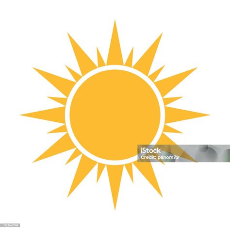 Vecteur Dicône À Plat Du Soleil Pictogramme Dété Symbole De La Lumière