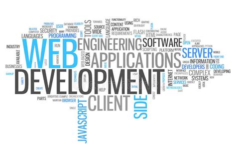 word cloud web development stock illustration illustration of coding