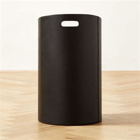 Modern Black Leather Laundry Hamper Reviews Cb2 Canada