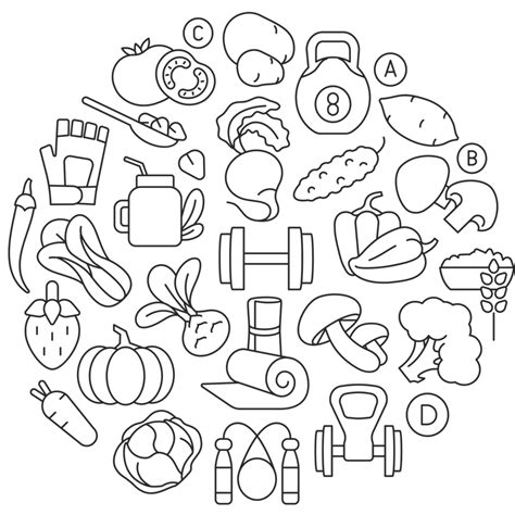 Healthy Lifestyle Abstract Linear Concept Layout 15693540 Png