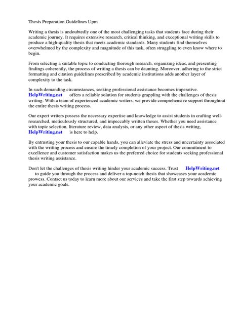 Thesis Preparation Guidelines Upm Pdf Thesis Human Communication